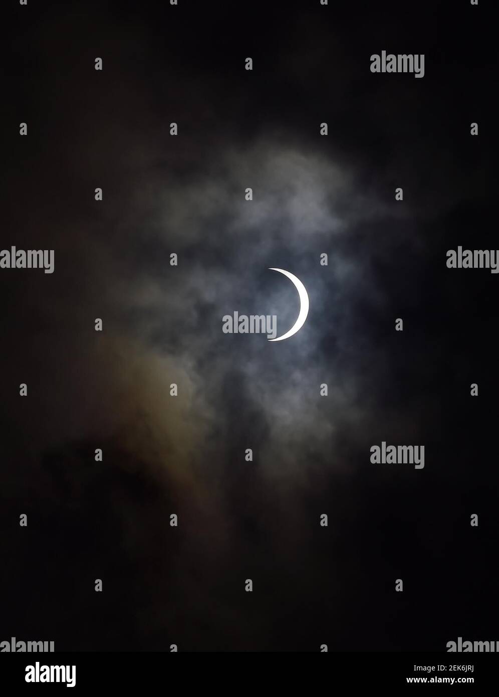 NEW DELHI, INDIA – JUNE 21: An annular solar eclipse seen, popularly ...