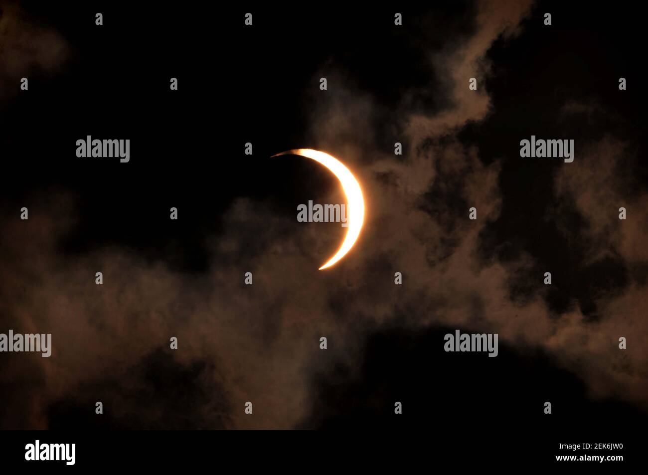 CHANDIGARH, INDIA – JUNE 21: A partial solar eclipse is seen, on June 21, 2020 in Chandigarh ...