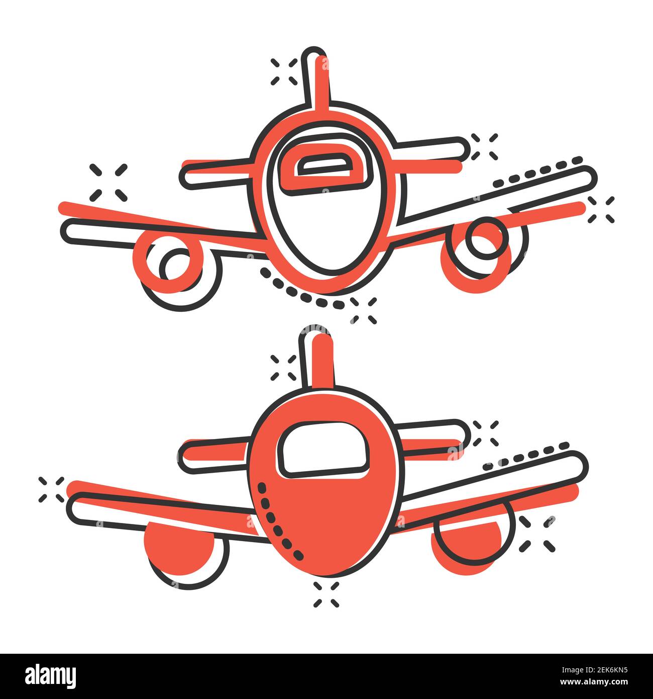 Plane icon in comic style. Airplane cartoon vector illustration on ...
