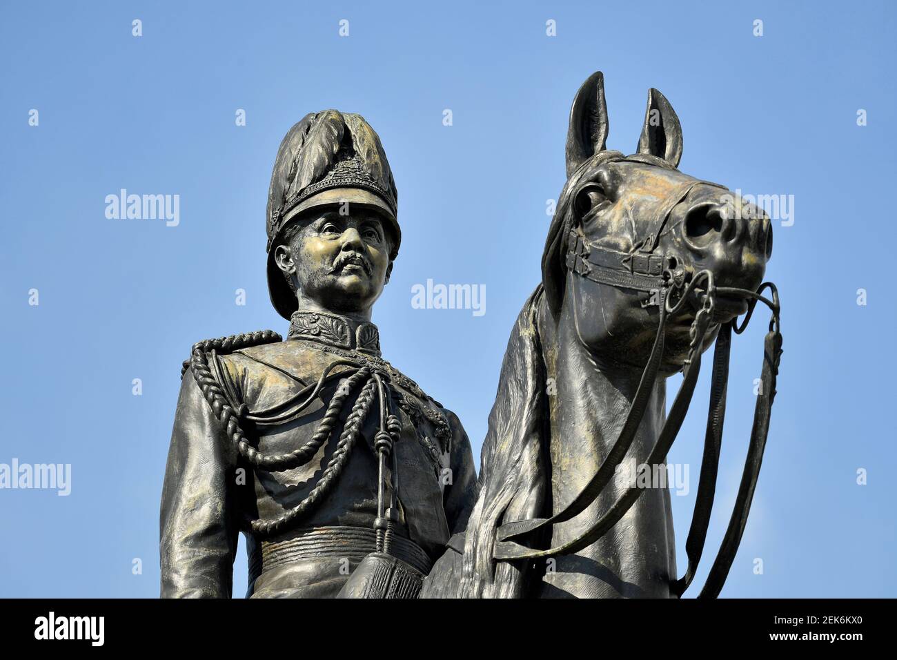 The cast bronze equestrian statue of Thailand's King Chulalongkorn the ...