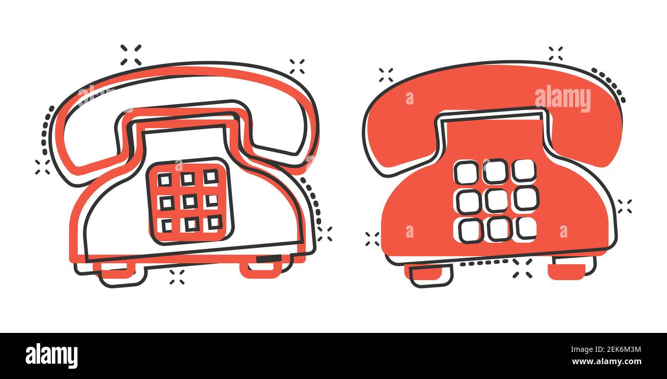 Mobile phone icon in comic style. Telephone talk cartoon vector ...