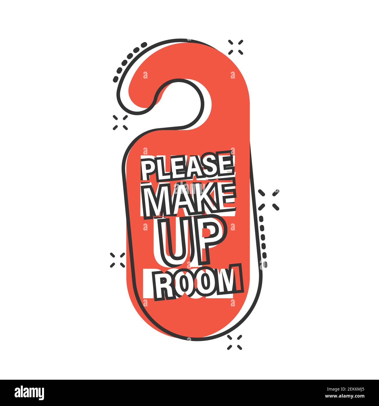 Make up room hotel sign icon in comic style. Inn cartoon vector ...