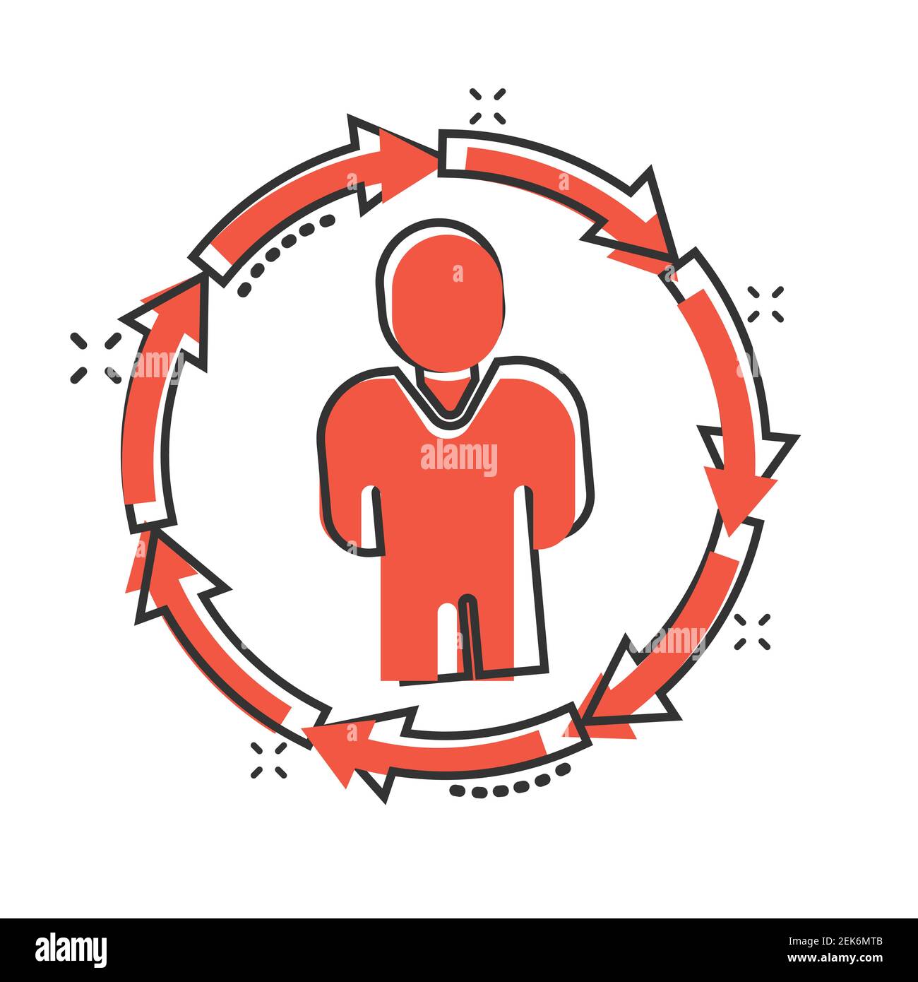 People referral icon in comic style. Business communication cartoon ...