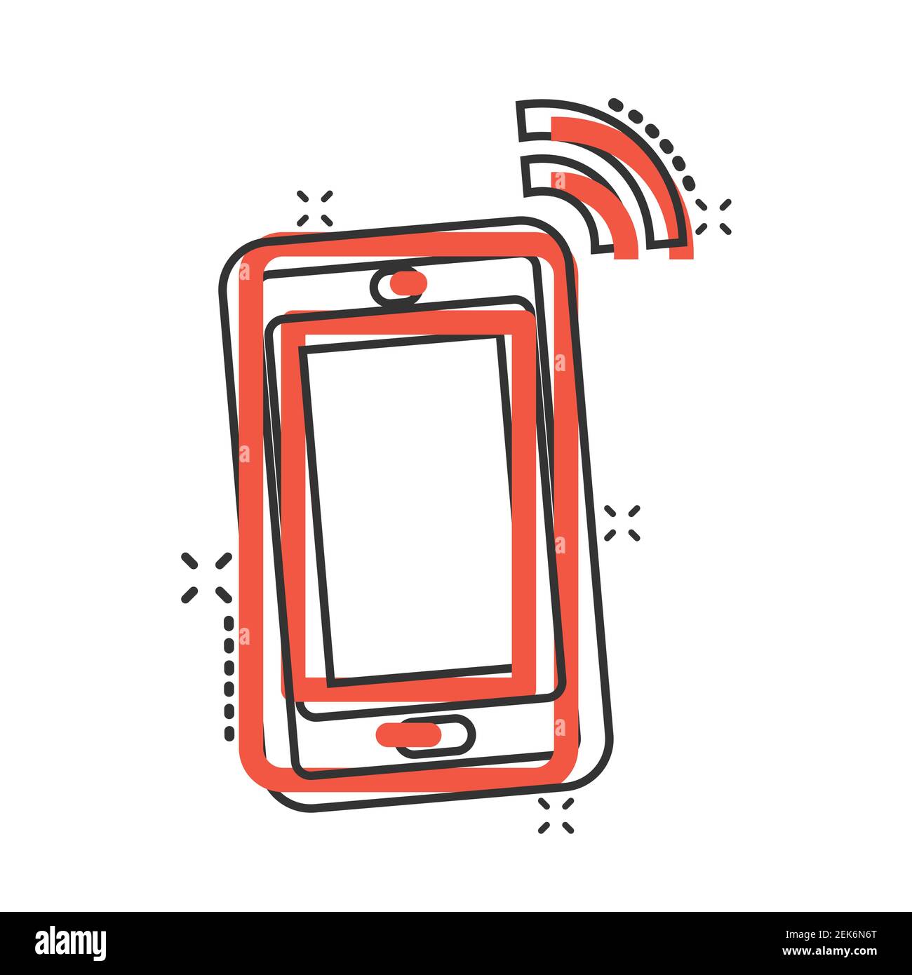 Smartphone blank screen icon in comic style. Mobile phone cartoon ...