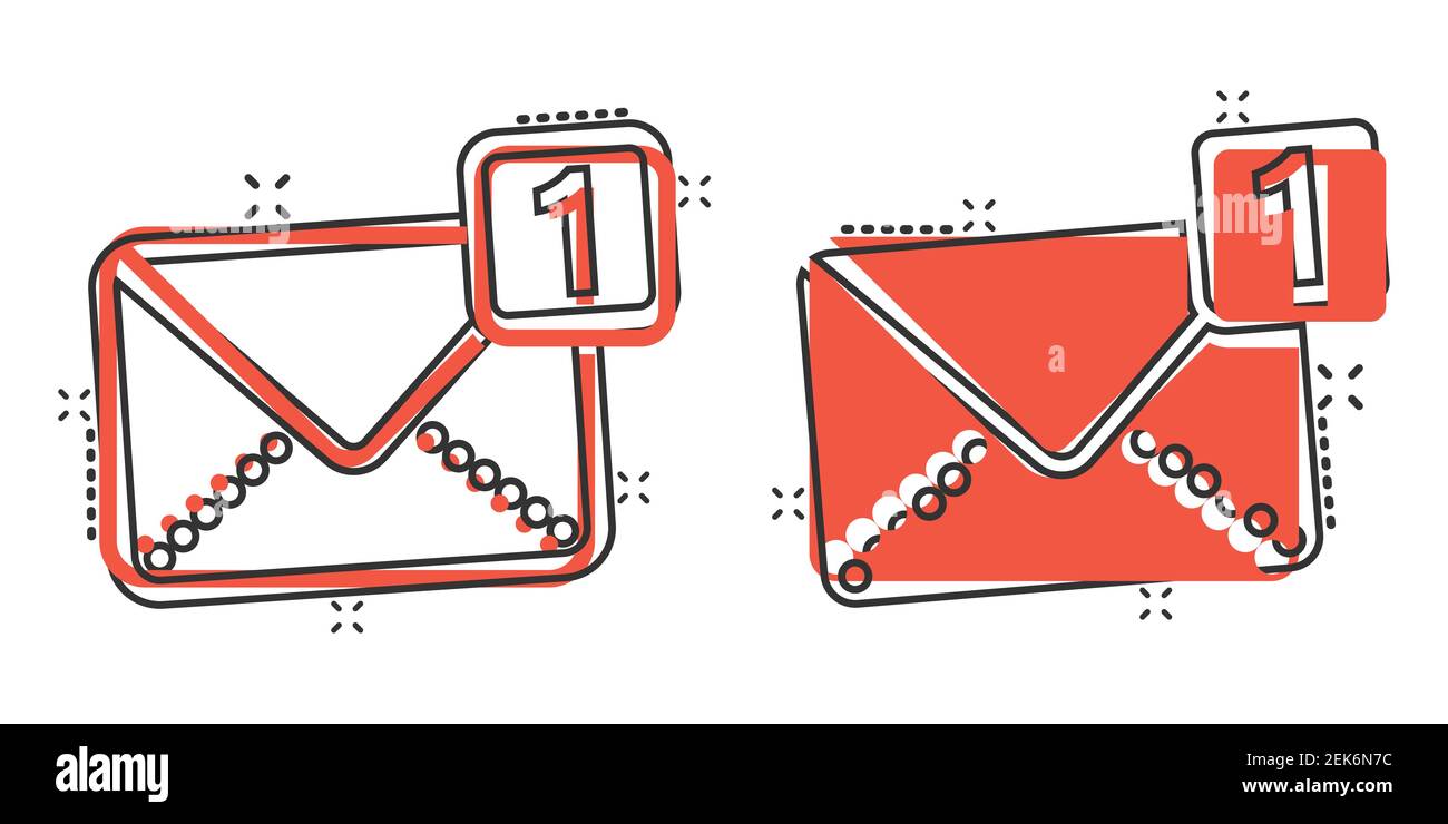 Email message icon in comic style. Mail document cartoon vector ...