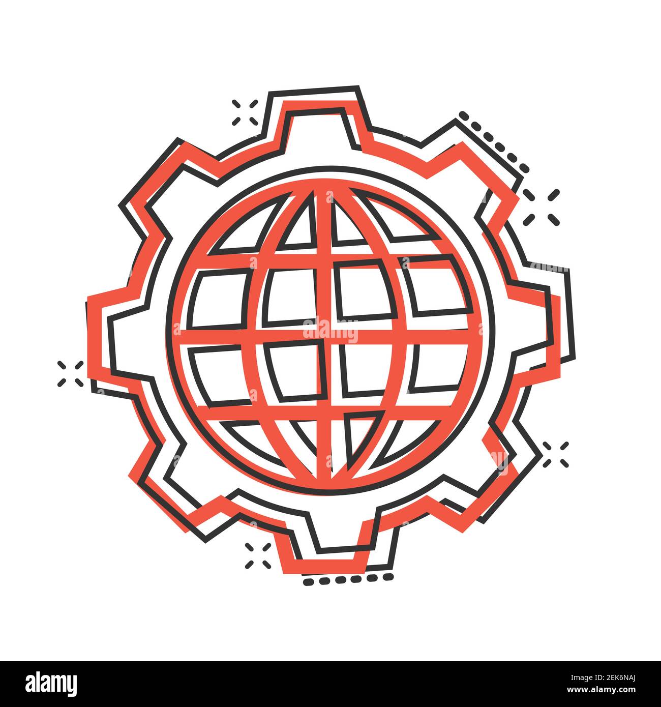 Earth planet icon in comic style. Globe geographic cartoon vector ...