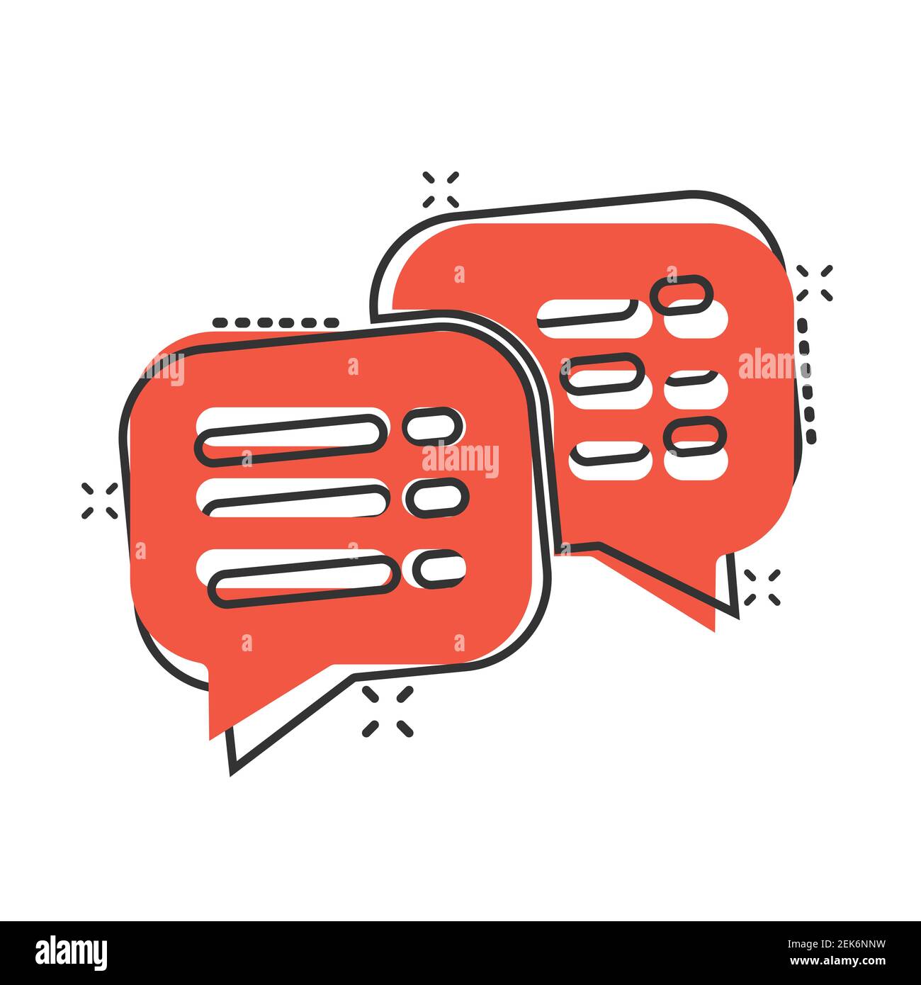 Speak chat sign icon in comic style. Speech bubbles cartoon vector ...