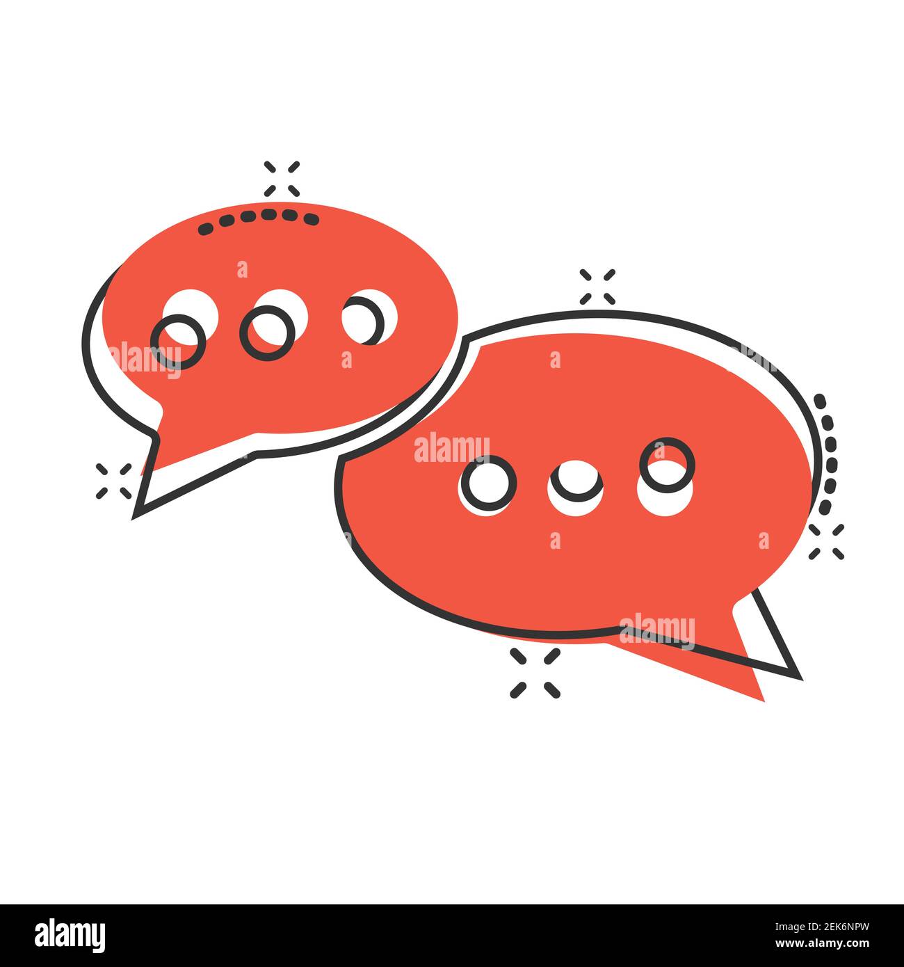 Speak chat sign icon in comic style. Speech bubbles cartoon vector ...