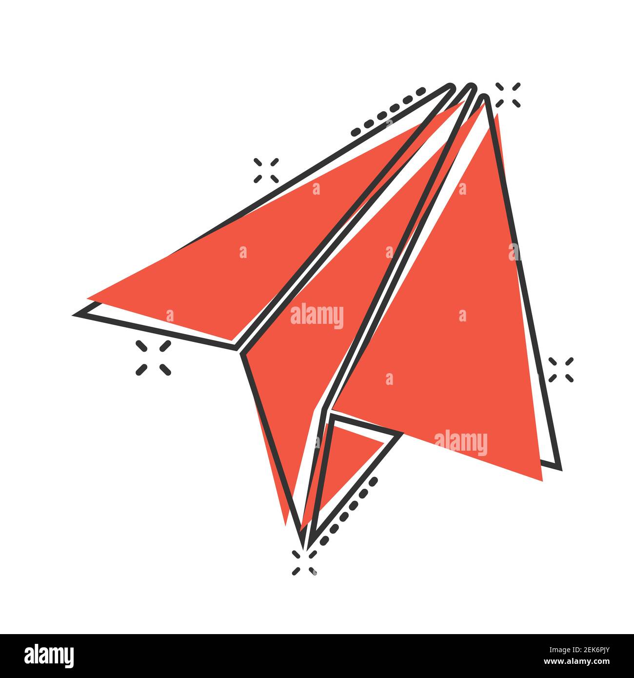 Paper plane icon in comic style. Sent message cartoon vector ...
