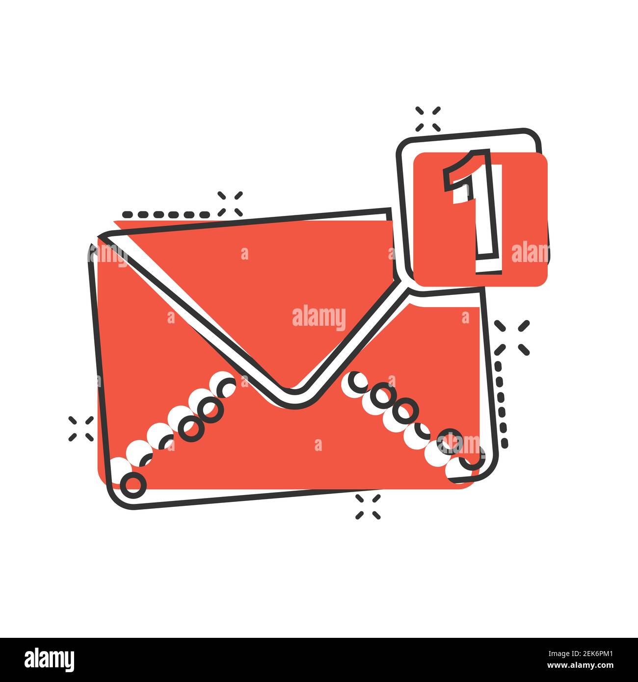 Email message icon in comic style. Mail document cartoon vector ...