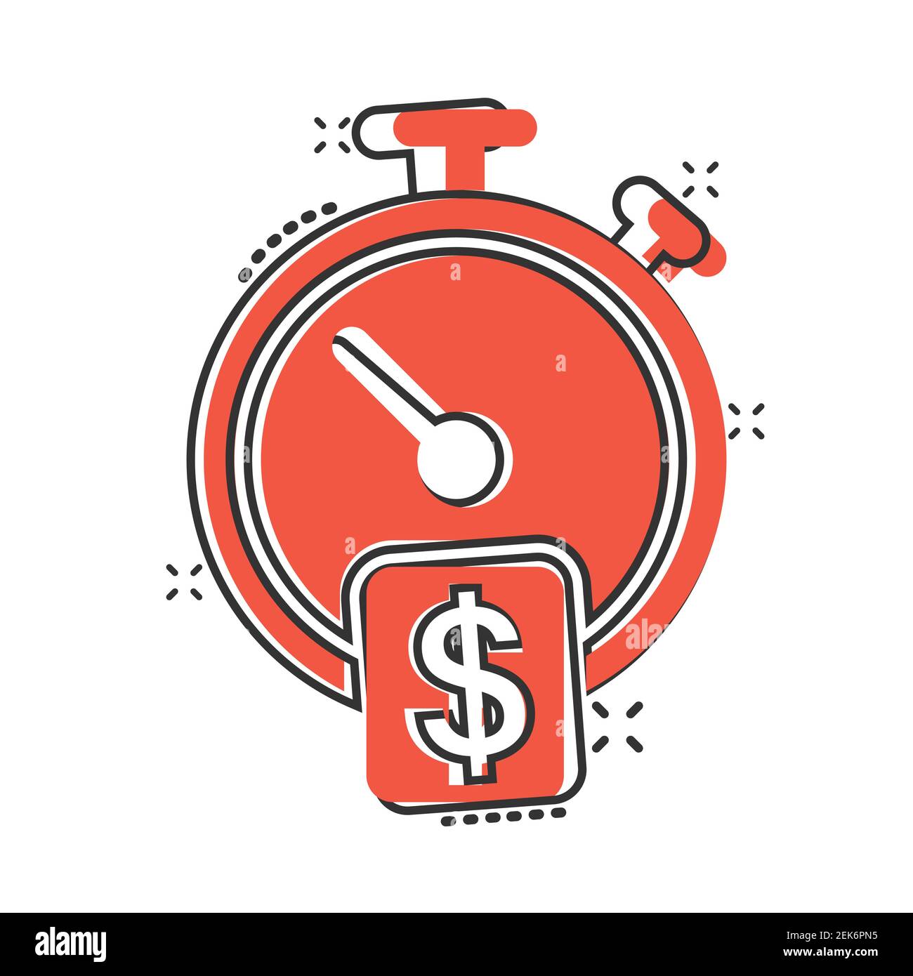 Time is money icon in comic style. Clock with dollar cartoon vector ...