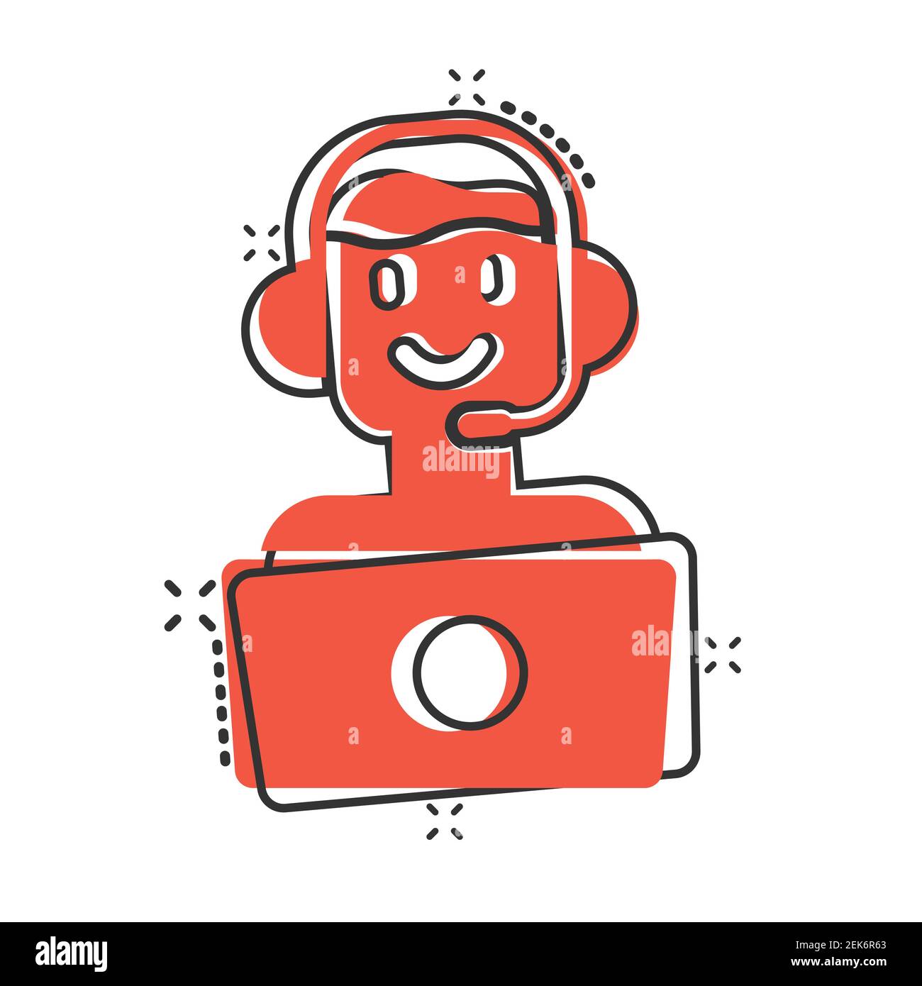 People with laptop computer icon in comic style. Pc user cartoon vector ...