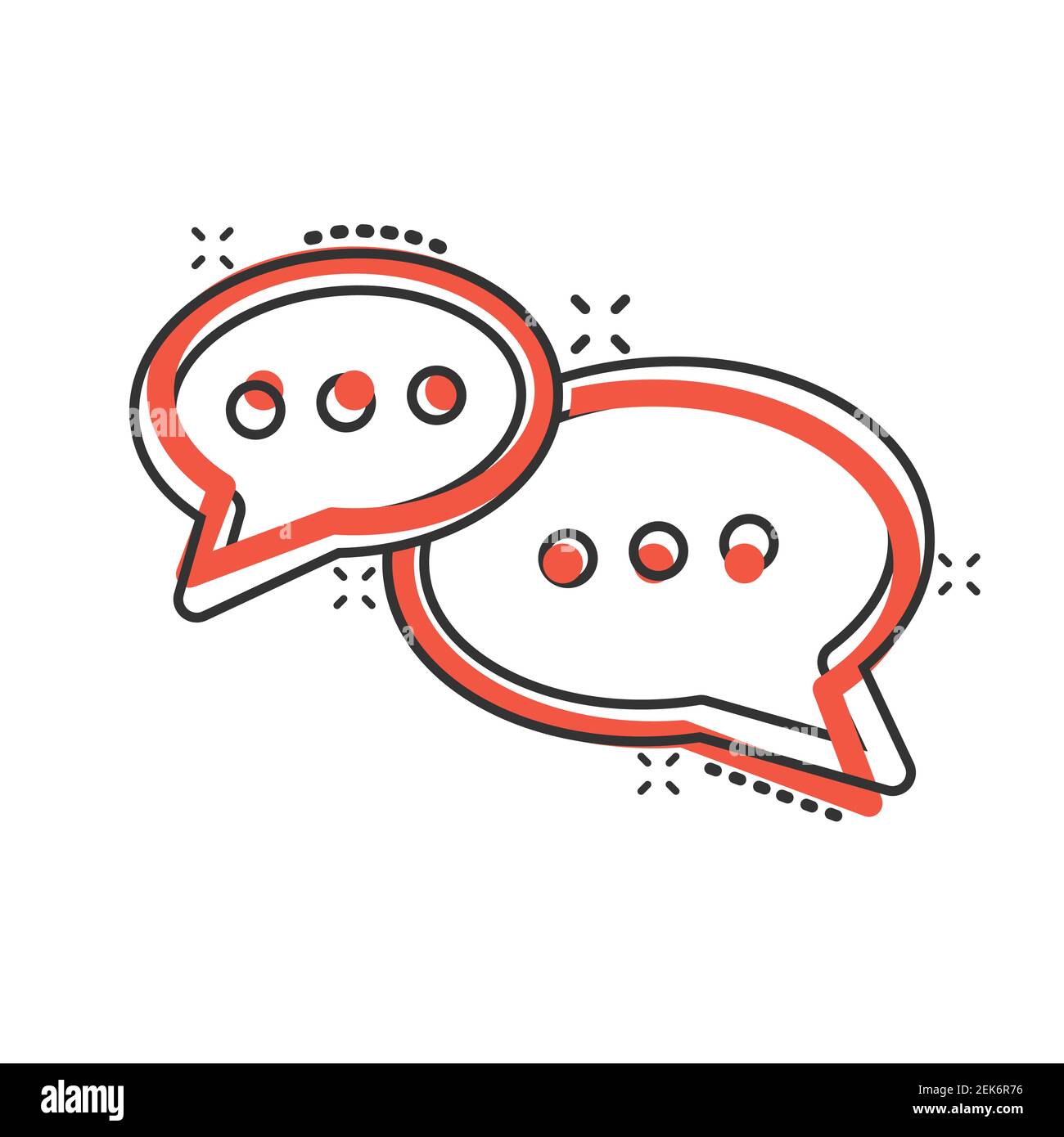 Speak chat sign icon in comic style. Speech bubbles cartoon vector ...