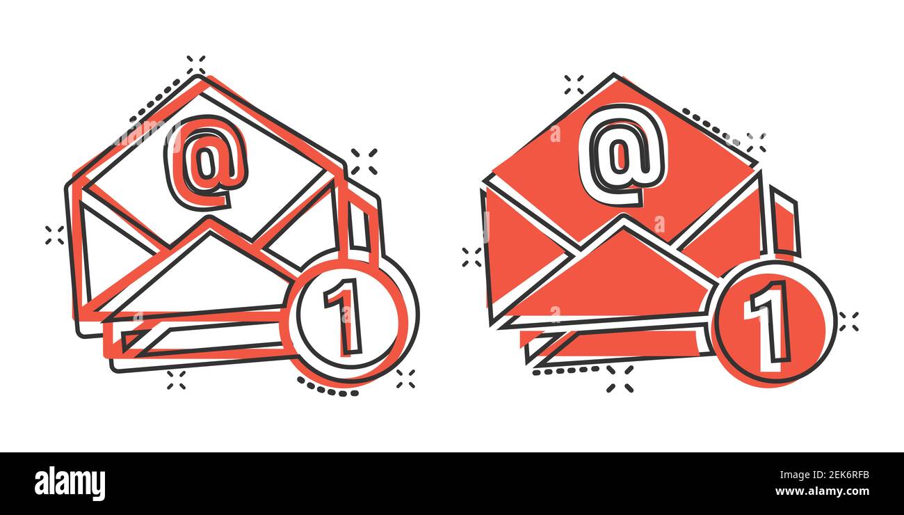 Email message icon in comic style. Mail document cartoon vector ...