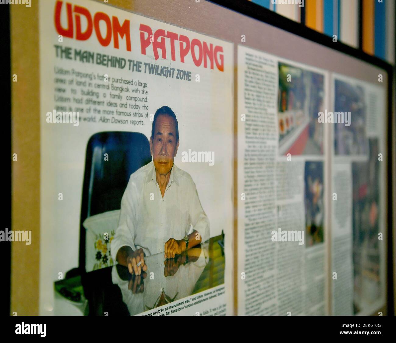 A display of the founder of Patpong, Udom Patpong during the event ...