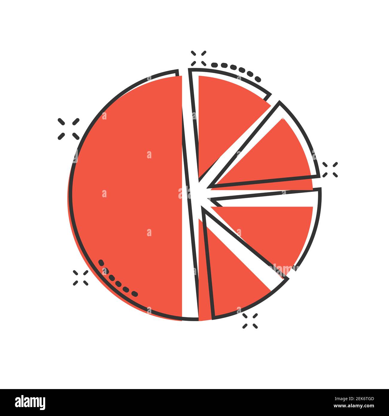 Chart icon in comic style. Diagram cartoon vector illustration on white ...