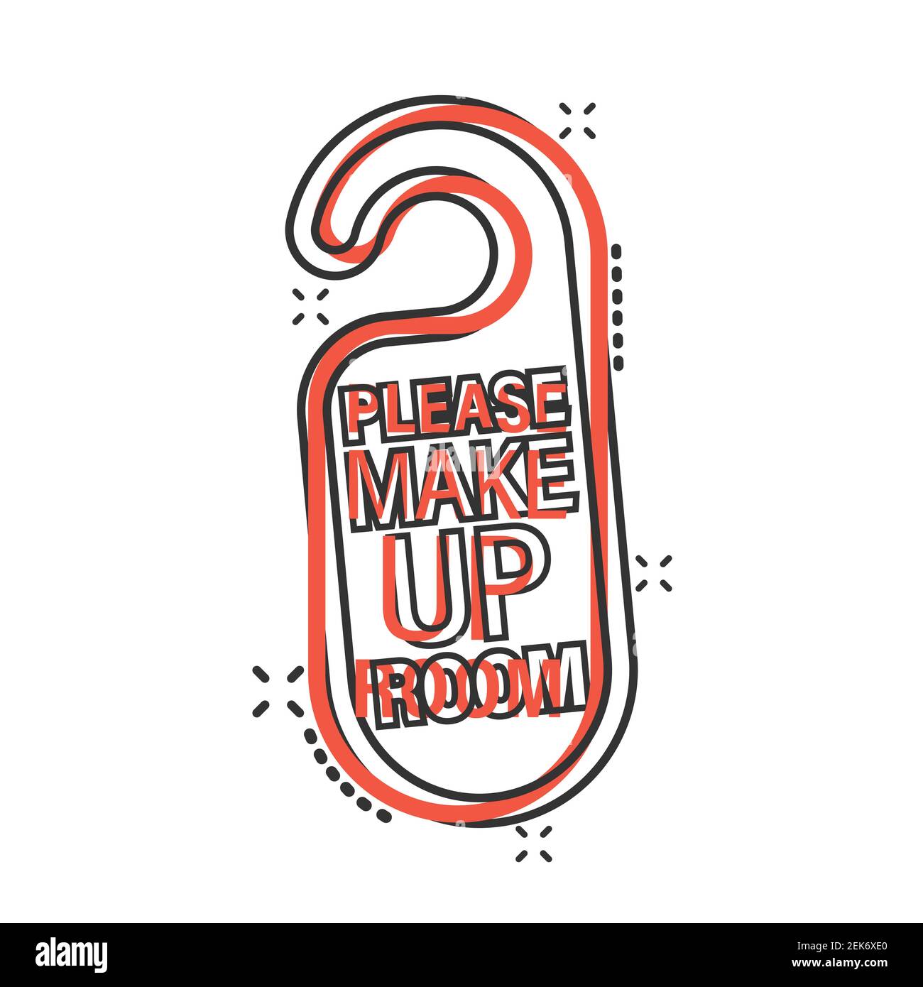 Make up room hotel sign icon in comic style. Inn cartoon vector ...