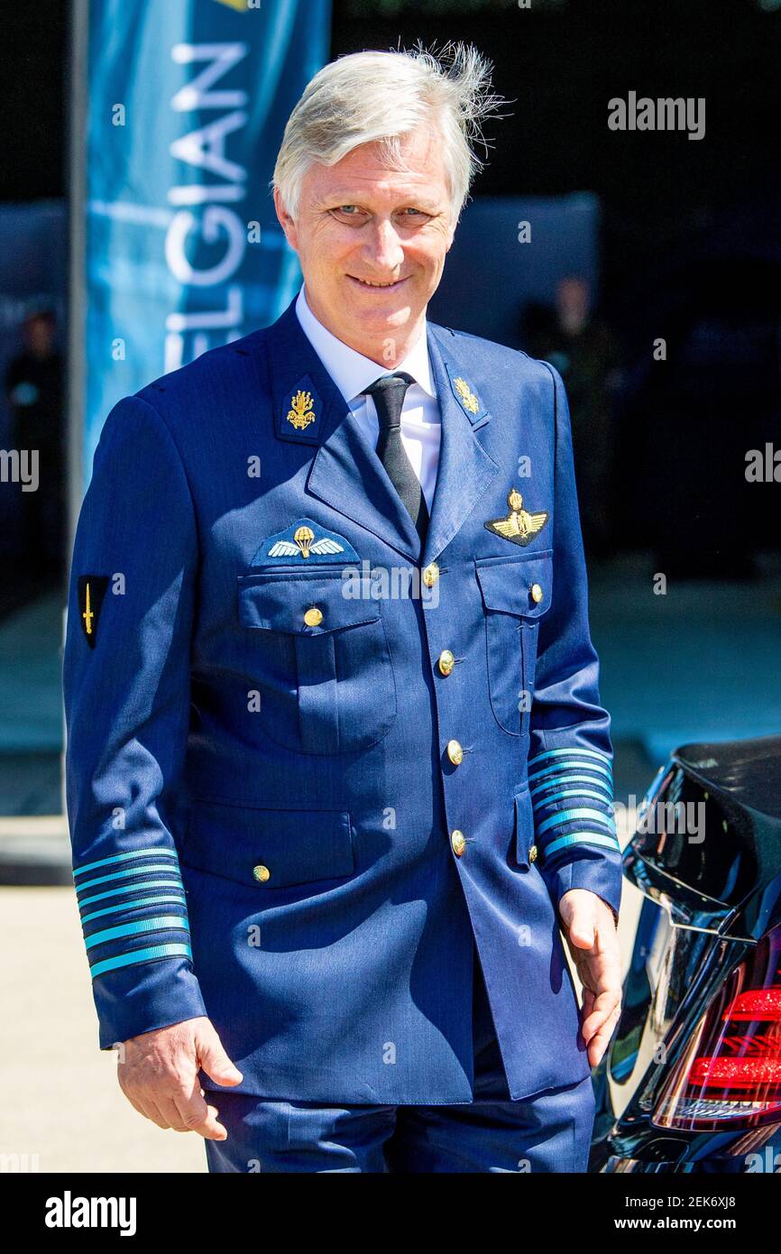 King Philippe of Belgium visits the airbase of Kleine-Brogel. He was ...