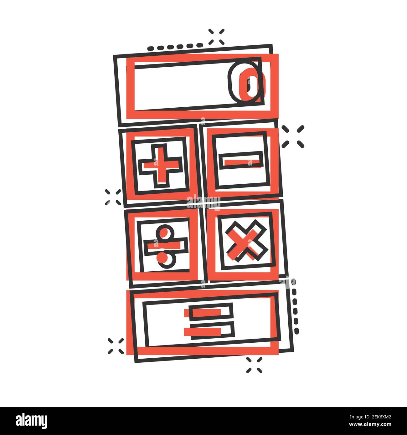 Calculator icon in comic style. Calculate cartoon vector illustration ...