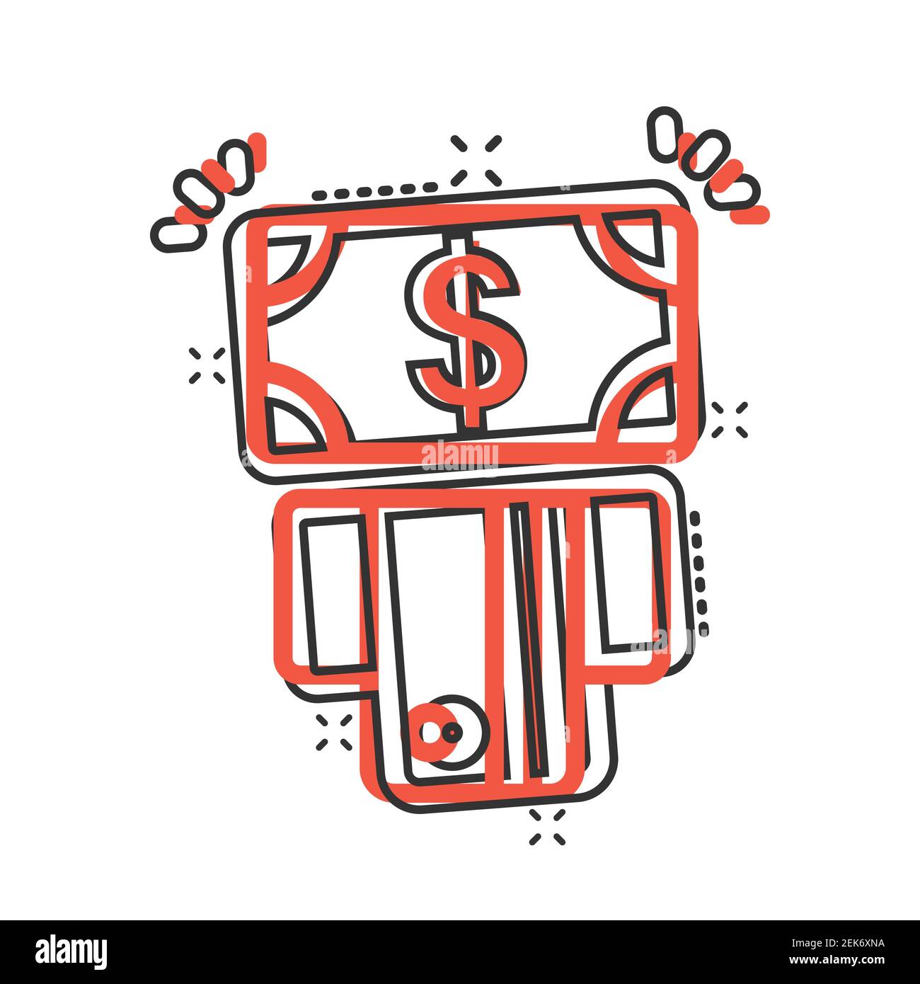 Money ATM icon in comic style. Exchange cash cartoon vector ...