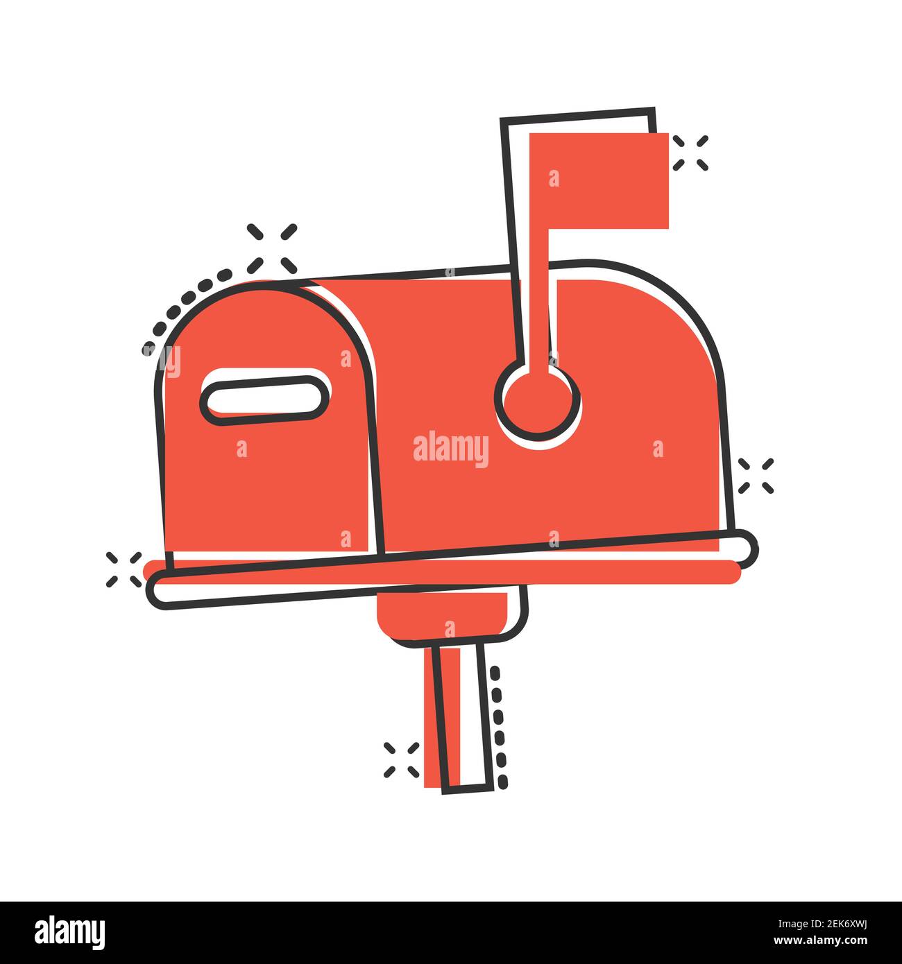 Mailbox icon in comic style. Postbox cartoon vector illustration on ...