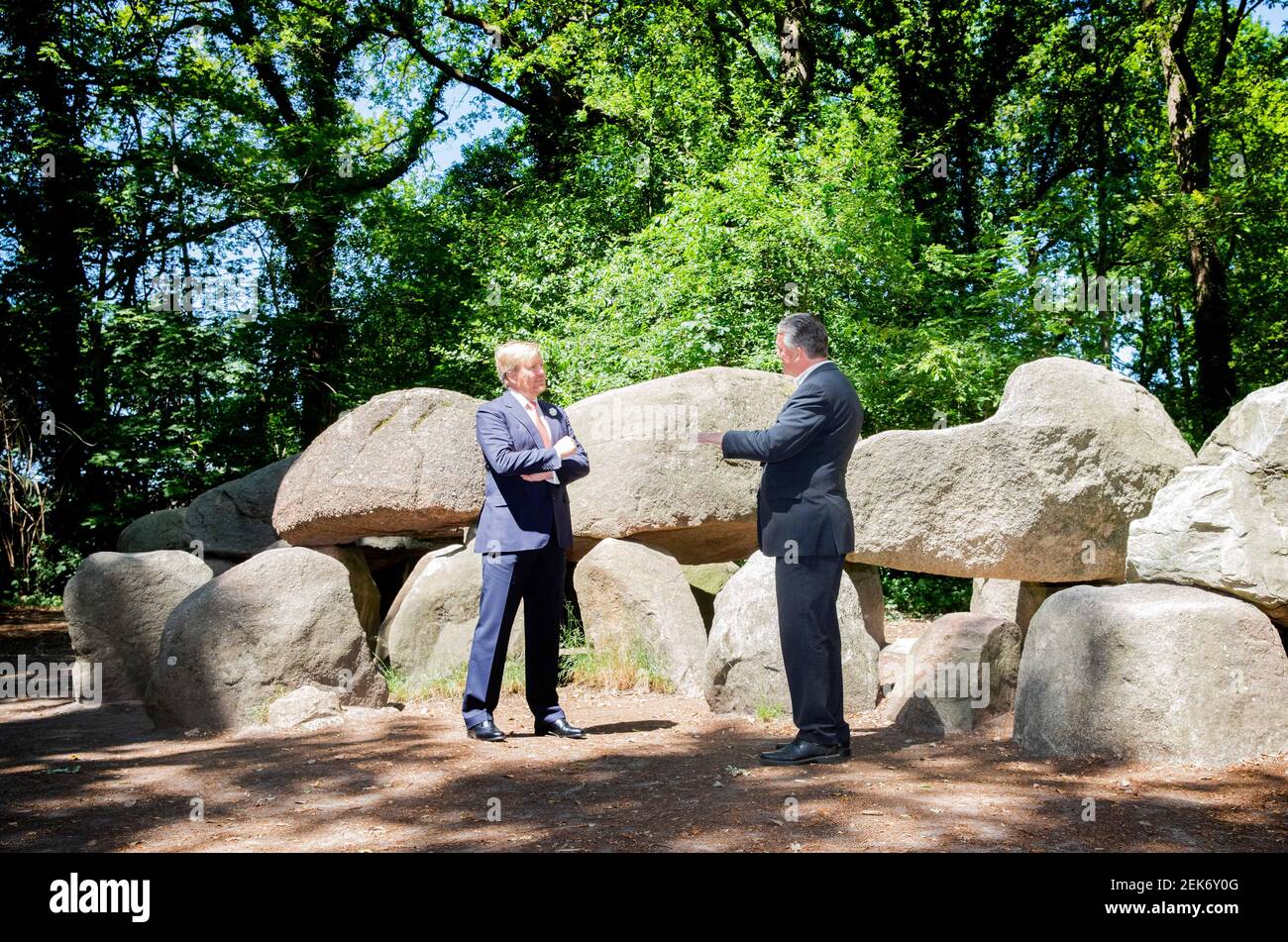 King Willem Alexander during a working visit to Borger in the context ...