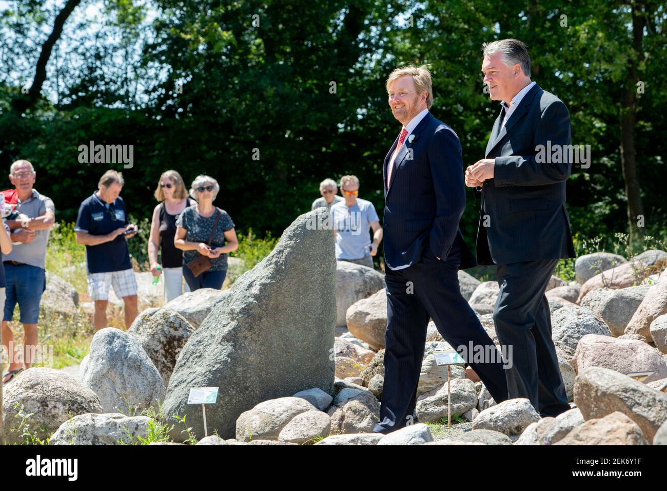King Willem Alexander during a working visit to Borger in the context ...
