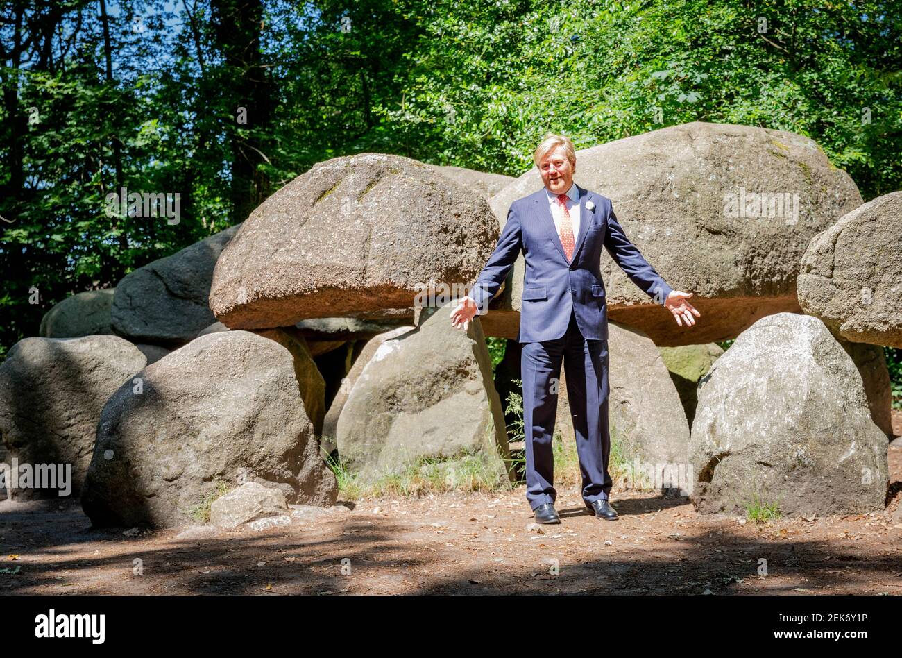 King Willem Alexander during a working visit to Borger in the context ...