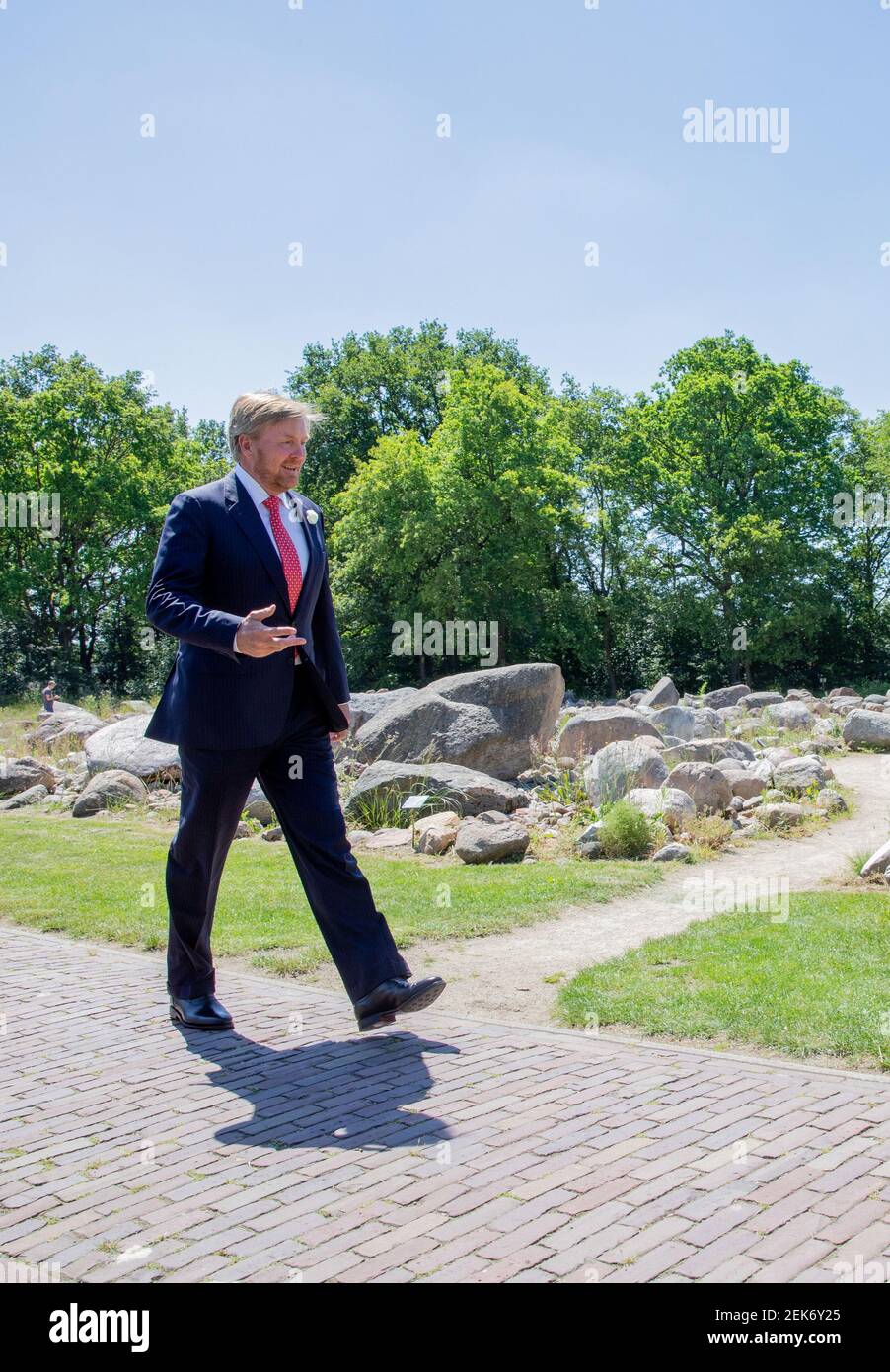 King Willem Alexander during a working visit to Borger in the context ...