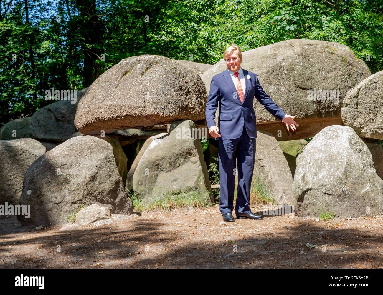 King Willem Alexander during a working visit to Borger in the context ...
