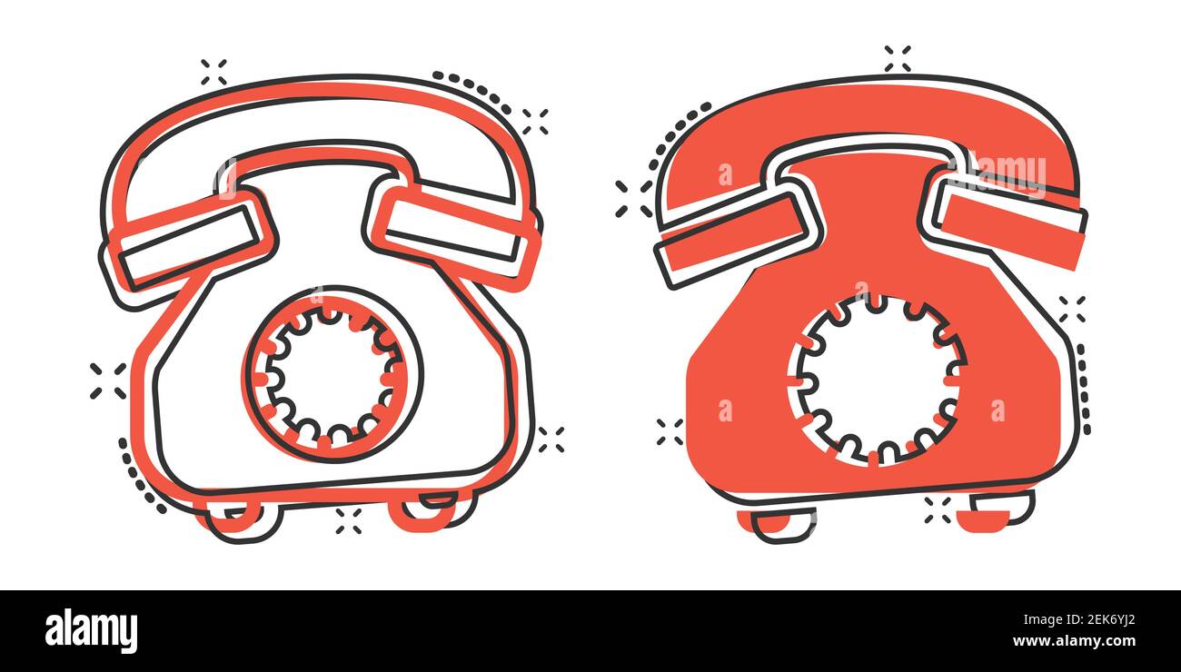 Mobile phone icon in comic style. Telephone talk cartoon vector ...