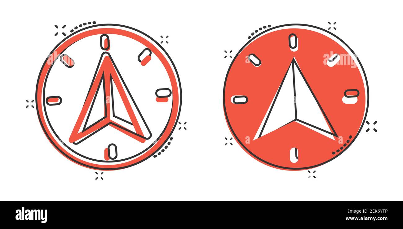 Compass icon in comic style. Navigation equipment cartoon vector ...