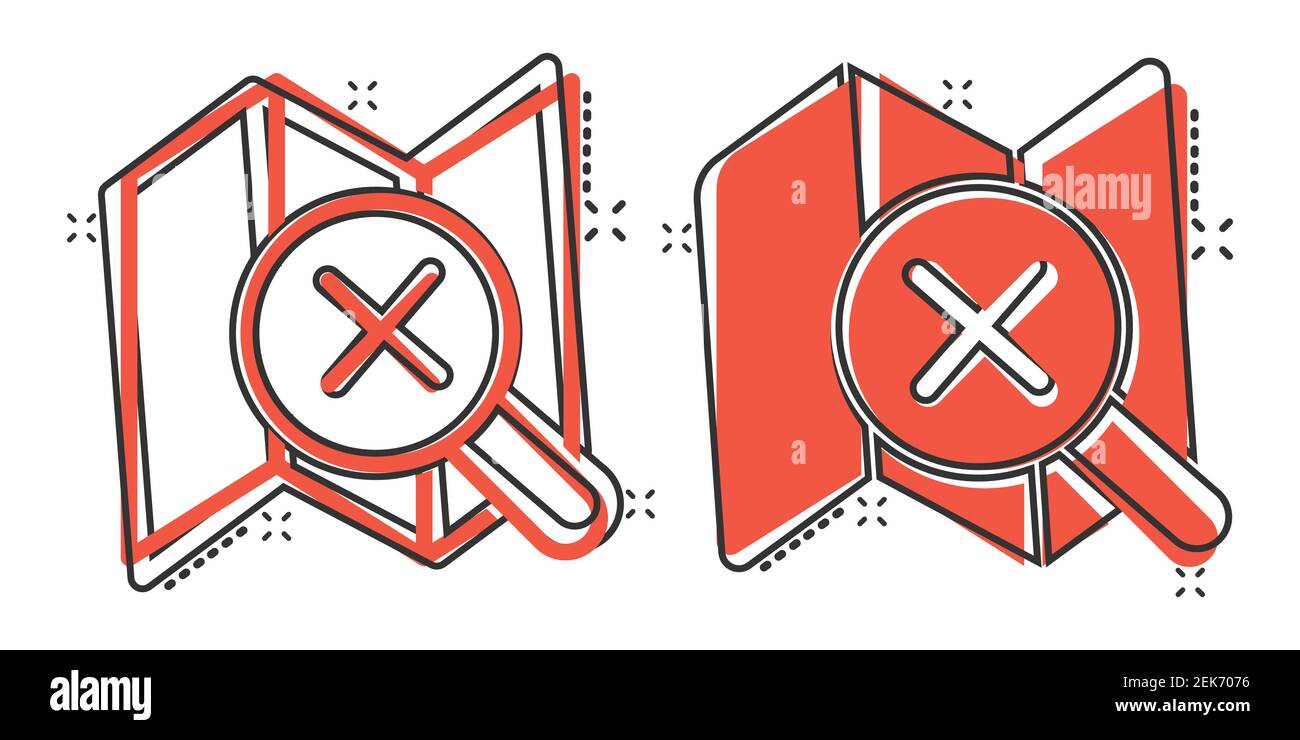 Search location icon in comic style. GPS navigation cartoon vector ...