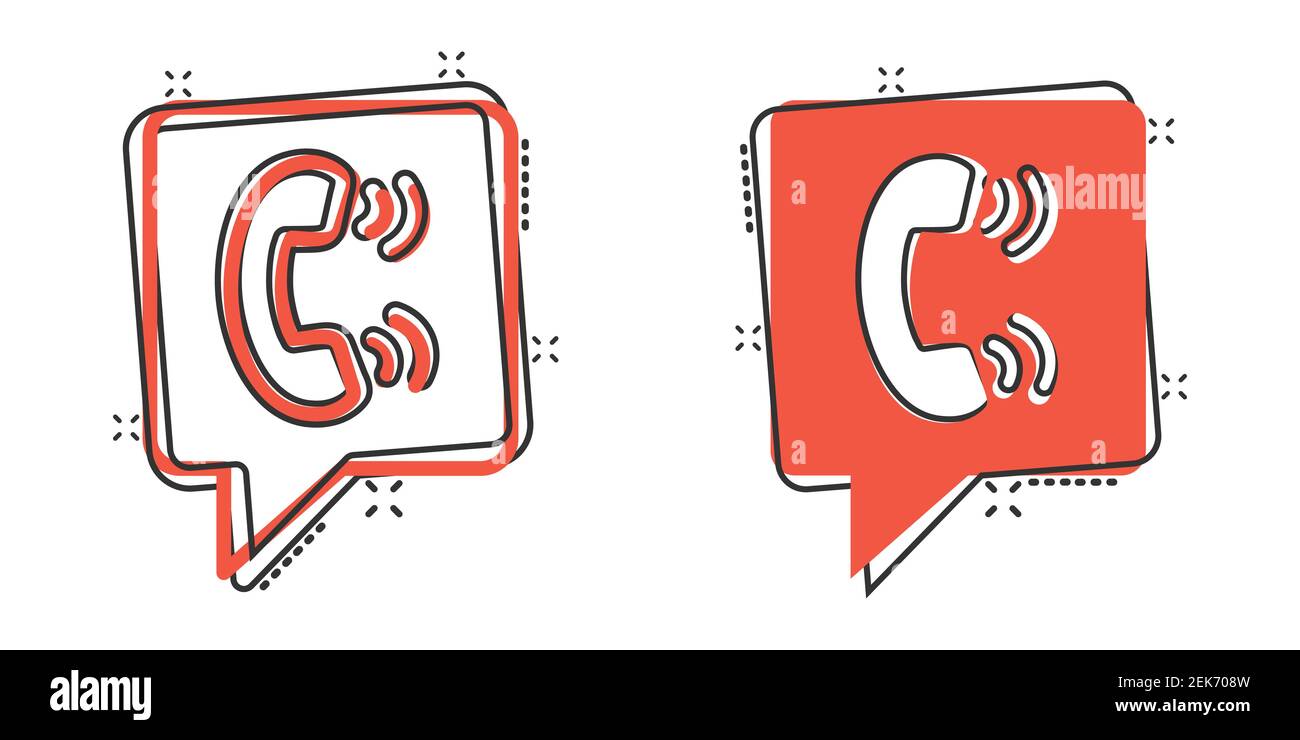 Mobile phone icon in comic style. Telephone talk cartoon vector ...