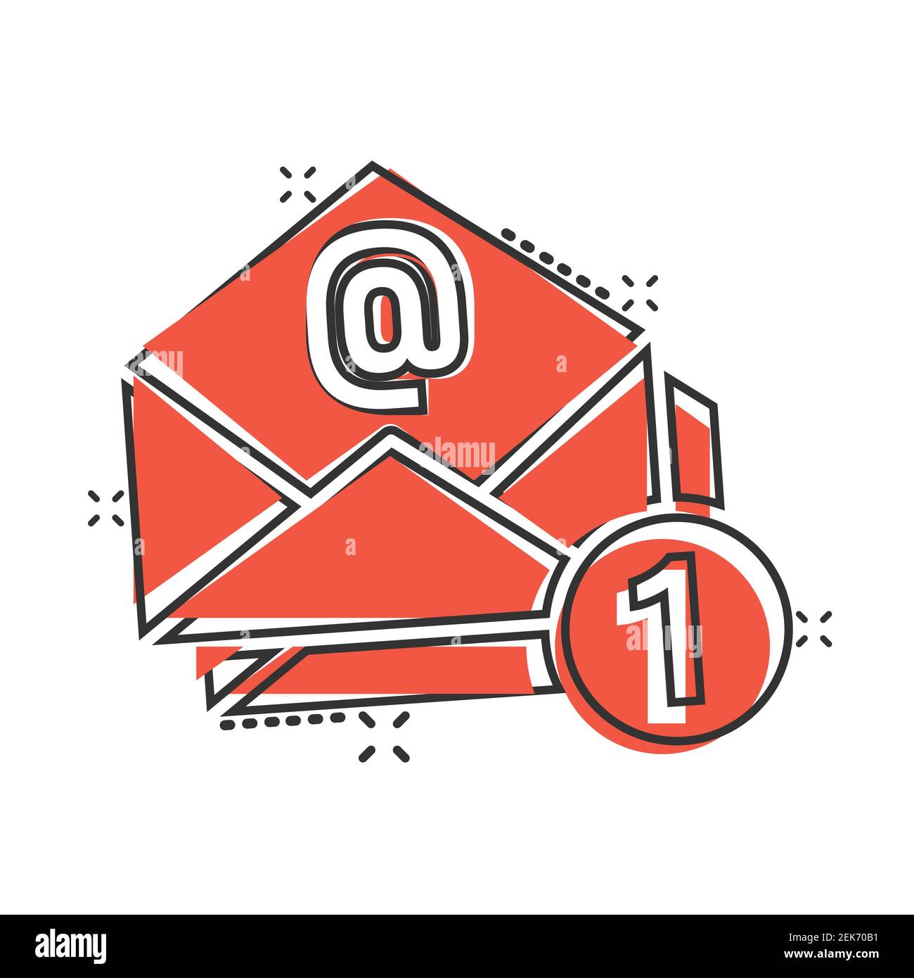 Email message icon in comic style. Mail document cartoon vector ...