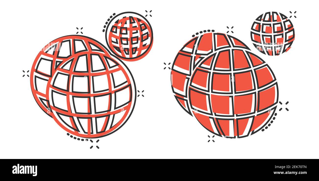 Earth planet icon in comic style. Globe geographic cartoon vector ...