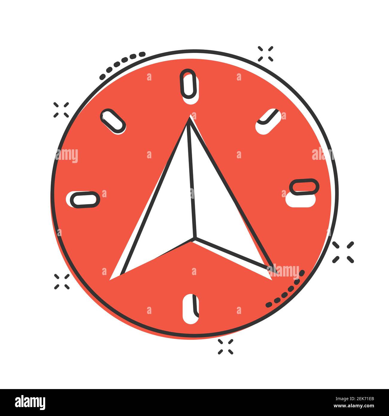 Compass icon in comic style. Navigation equipment cartoon vector ...