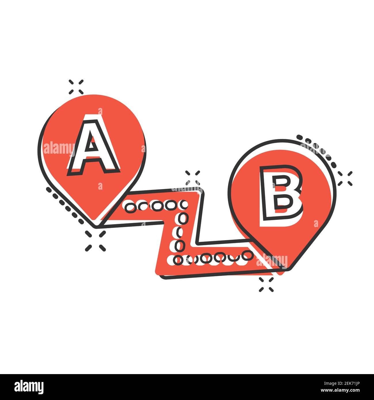 Map pin icon in comic style. Gps navigation cartoon vector illustration ...