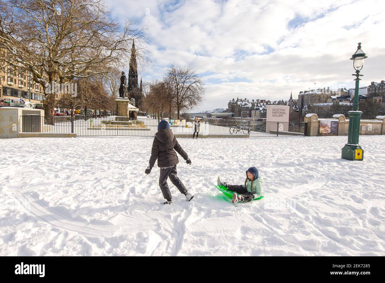 Winter scenes from Princess Street, as it is covered in snow due to ...