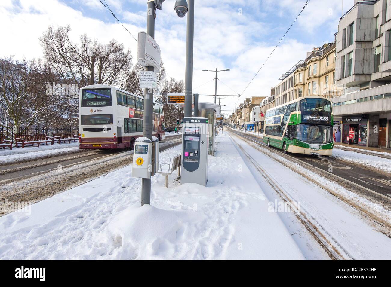 Winter scenes from Princess Street, as it is covered in snow due to ...