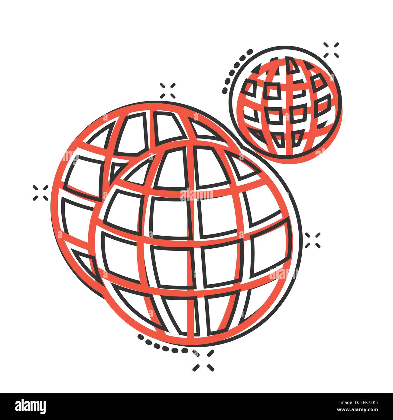 Earth planet icon in comic style. Globe geographic cartoon vector ...