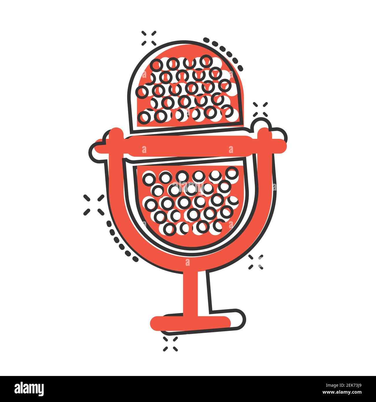 Microphone icon in comic style. Studio mike cartoon vector illustration ...