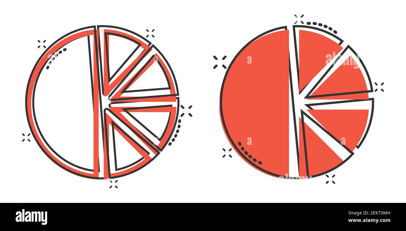 Chart icon in comic style. Diagram cartoon vector illustration on white ...