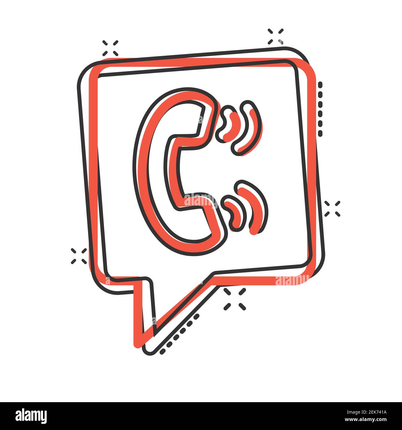 Mobile phone icon in comic style. Telephone talk cartoon vector ...