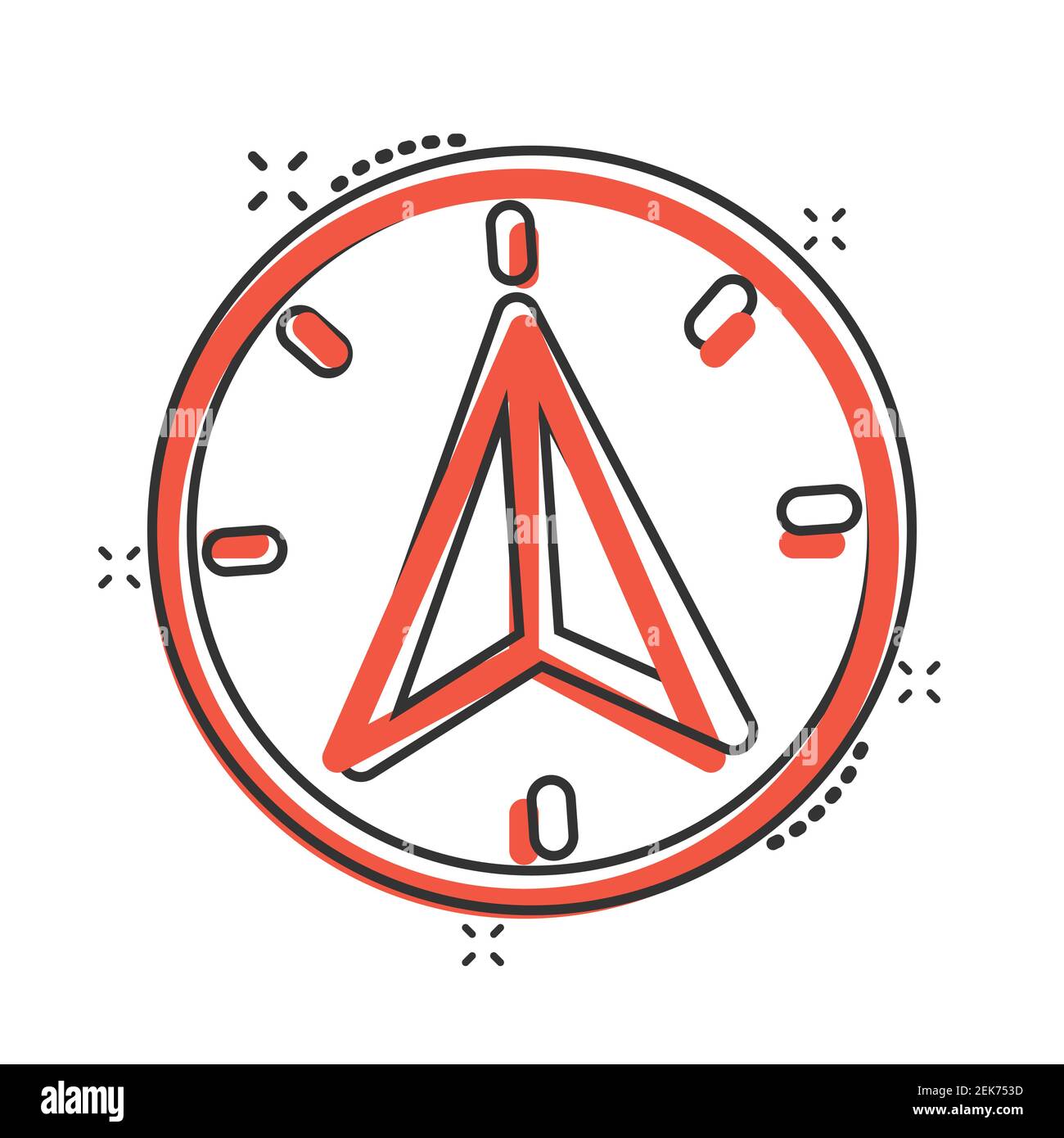 Compass icon in comic style. Navigation equipment cartoon vector ...