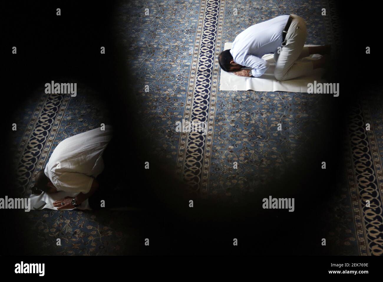 Muslim faithful gather at the Big Mosque of Rome for the reopening and ...