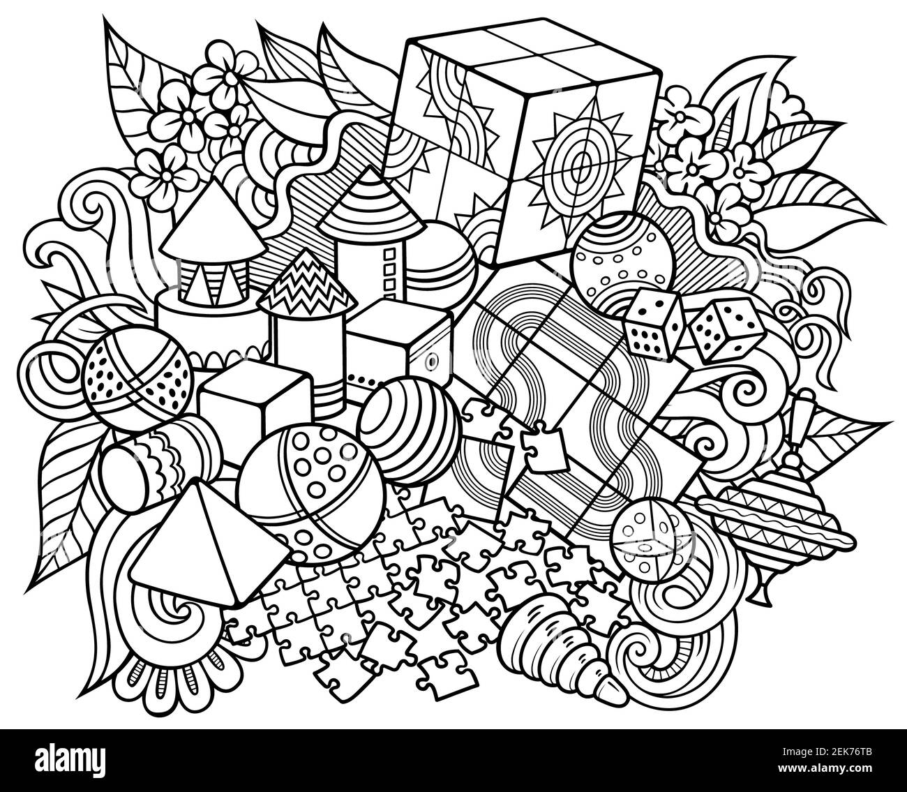 Cartoon Children Toys Outline High Resolution Stock Photography and ...