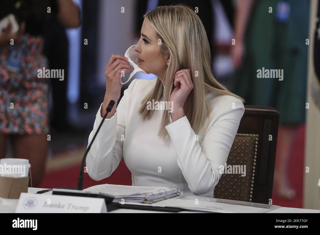 Ivanka Trump takes her mask off during the American Workforce Policy ...