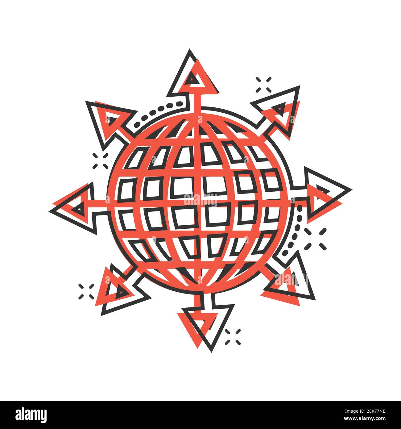 Earth planet icon in comic style. Globe geographic cartoon vector ...