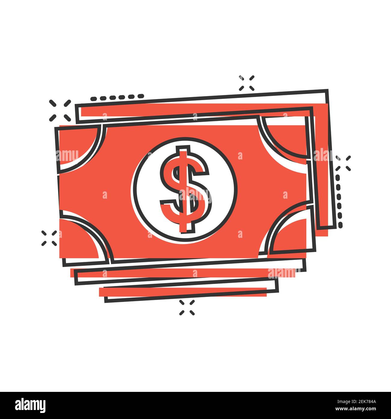 Dollar currency banknote icon in comic style. Dollar cash cartoon ...